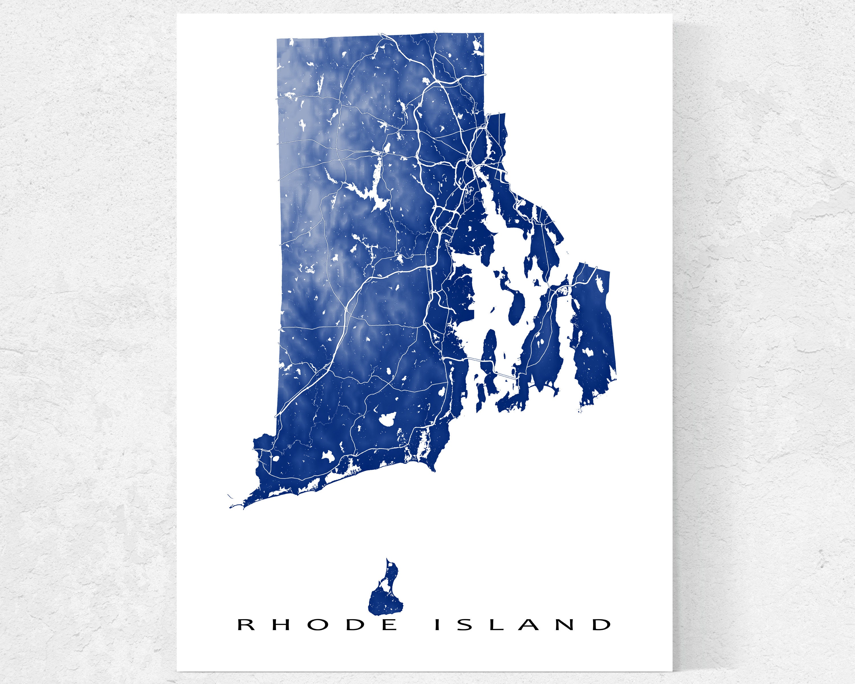 Rhode Island Map Print Rhode Island State Art Poster RI - Etsy
