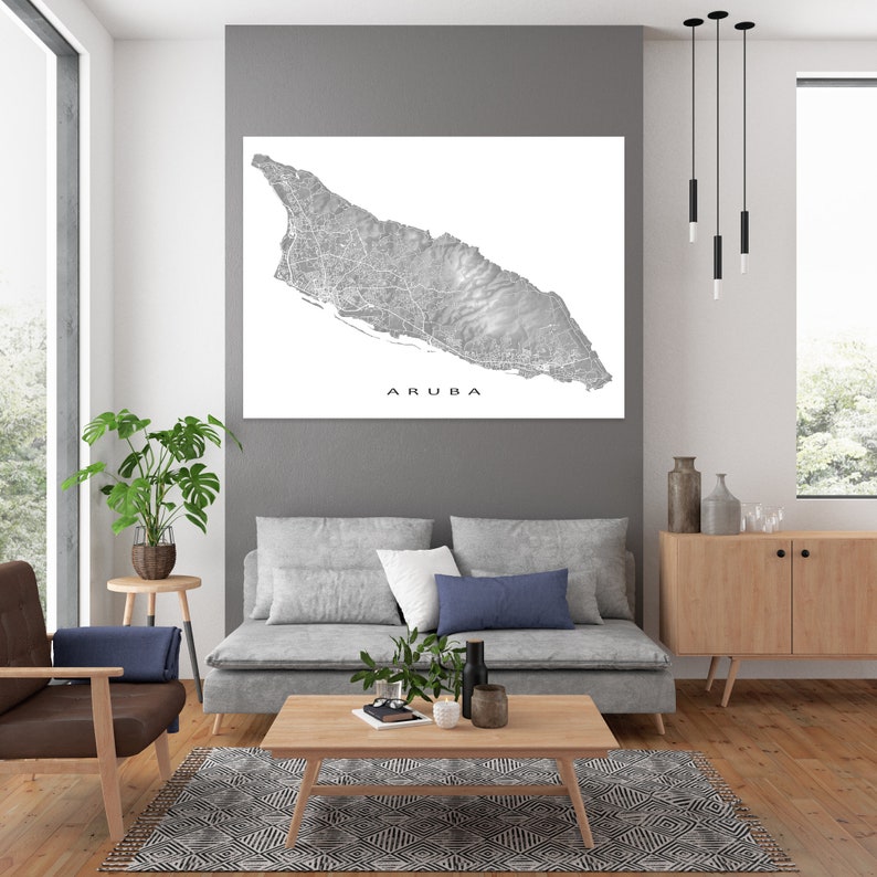 Aruba Map Print Map Art Poster Caribbean Island Maps | Etsy