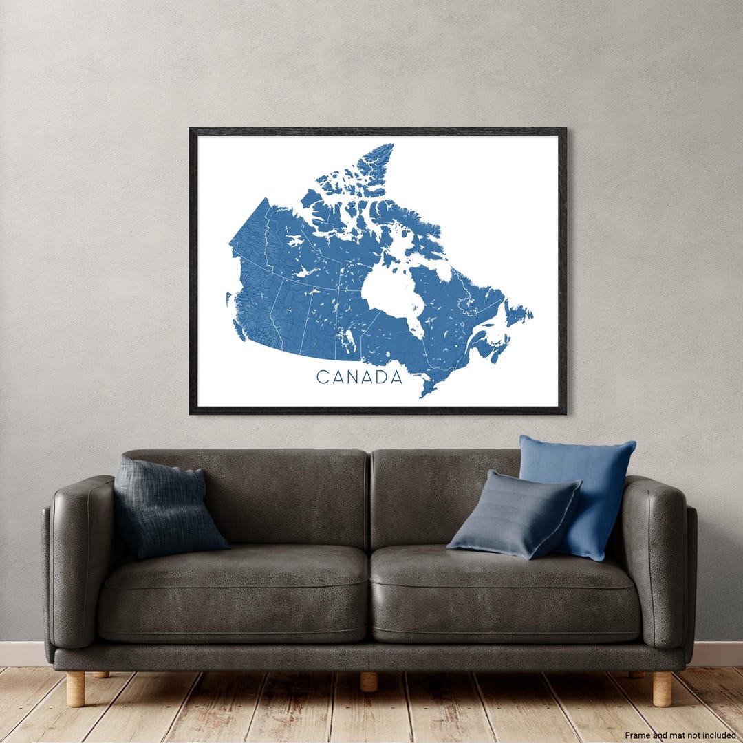Canada Poster Wall Art Map of Canada With Topographic Country Landscape ...