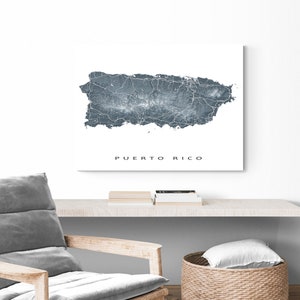 Puerto Rico Map Print, Puerto Rico Art, Caribbean Island Maps, Puerto ...