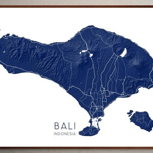 Bali Map Print Poster, 3D Topographic Landscape Bali Maps Indonesia ...