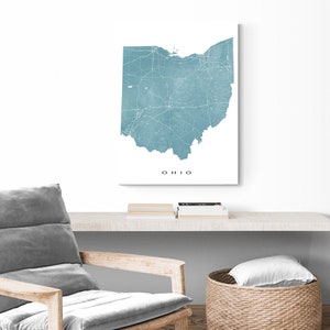 Ohio Map Art Poster and Ohio Art Prints Ohio Wall Art Print - Etsy