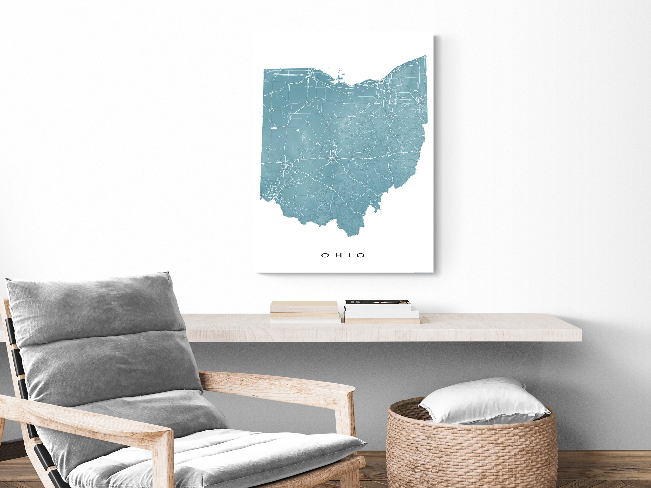 Ohio Map Art Poster and Ohio Art Prints Ohio Wall Art Print - Etsy