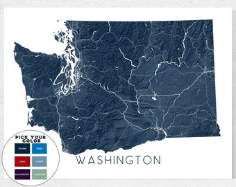 Wa State 3d Map - Etsy
