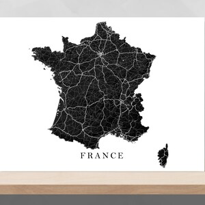 France Map Art Print Poster 3D Topographic Landscape Black - Etsy Canada