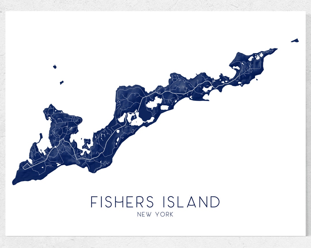 Fishers Island Map Print 3D Landscape Topographic Map of - Etsy