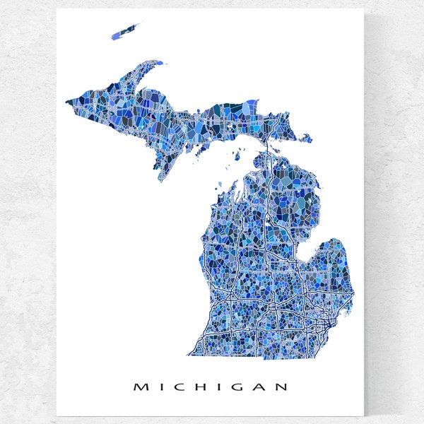Michigan State Map - Etsy