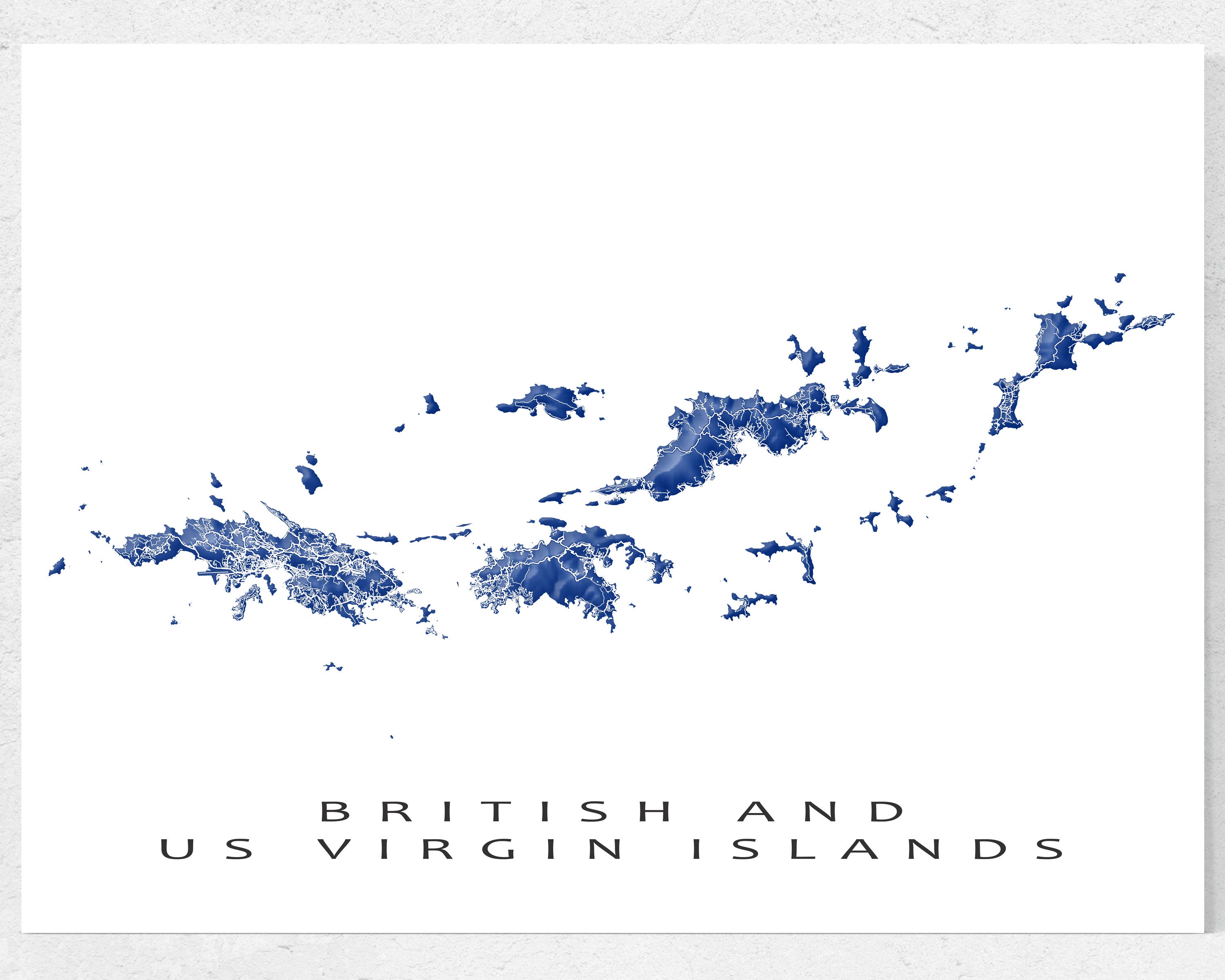 British Virgin Islands Map Print BVI Art Tortola Virgin | Etsy