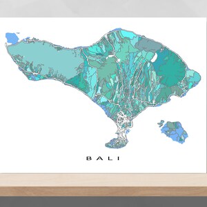 Bali Poster and Turquoise Geometric Bali Maps for Bali Decor - Etsy