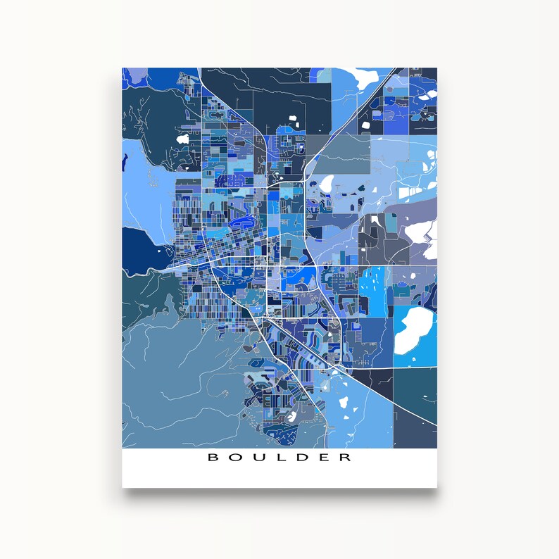 Boulder Colorado Map Print and Boulder CO City Street Maps for | Etsy