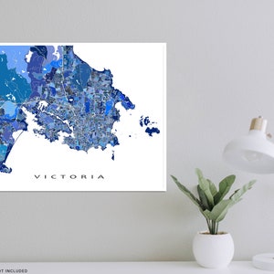 Victoria BC Map of Victoria Canada, Blue Geometric Victoria BC Art ...