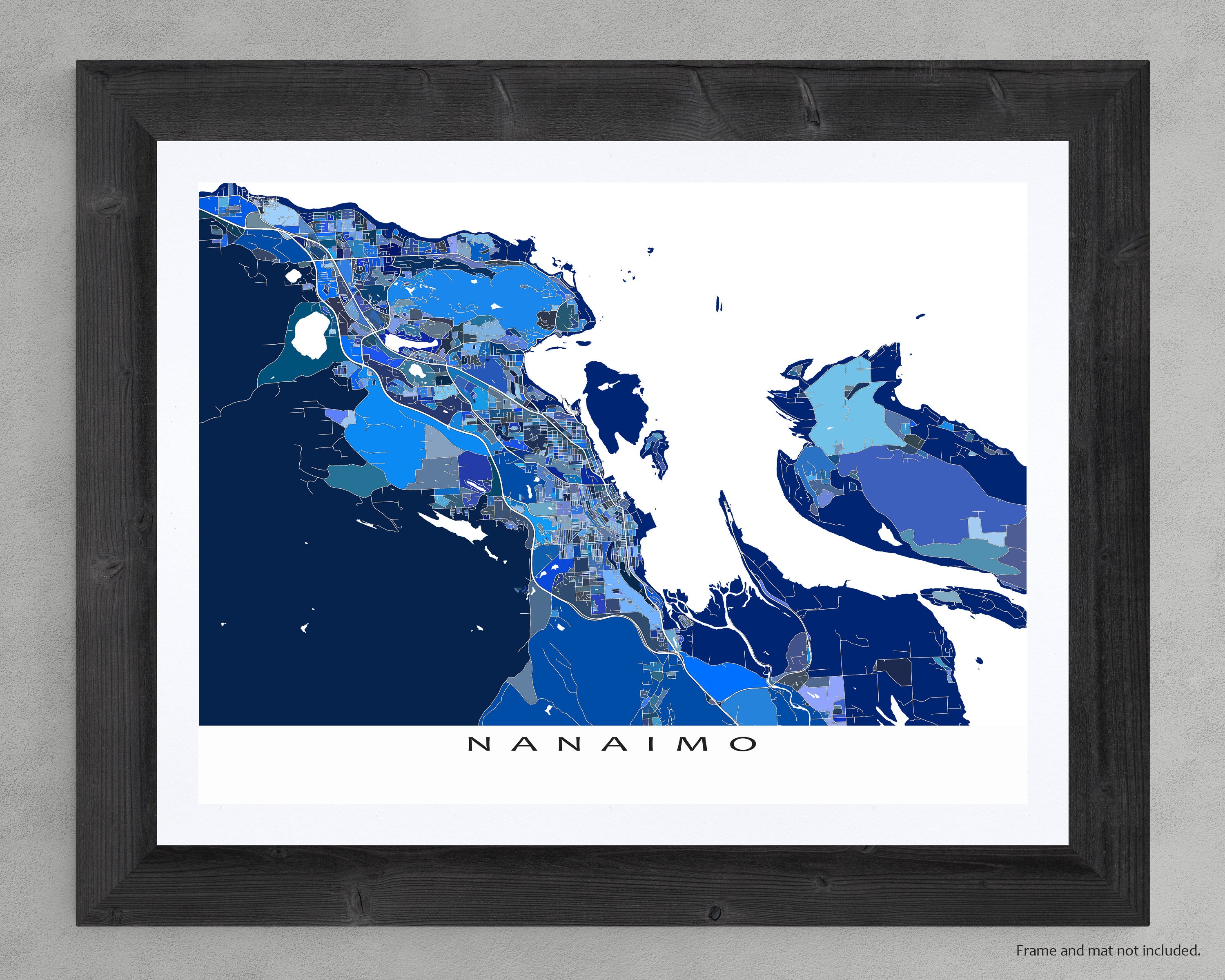 Nanaimo Map Print Map of Nanaimo BC Canada Blue Nanaimo Wall - Etsy