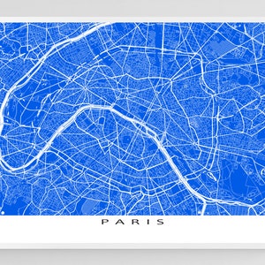Paris Map Print and Paris Print for Map of Paris Wall Art Poster and ...