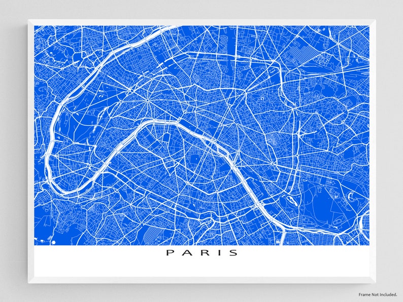 Paris Map Print and Paris Print for Map of Paris Wall Art | Etsy