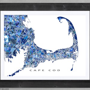 Cape Cod Art, Cape Cod Massachusetts Map Print, Provincetown MA - Etsy