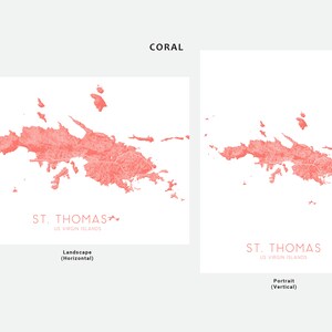 St Thomas Map Print and St Thomas USVI Map Poster for St Thomas US ...