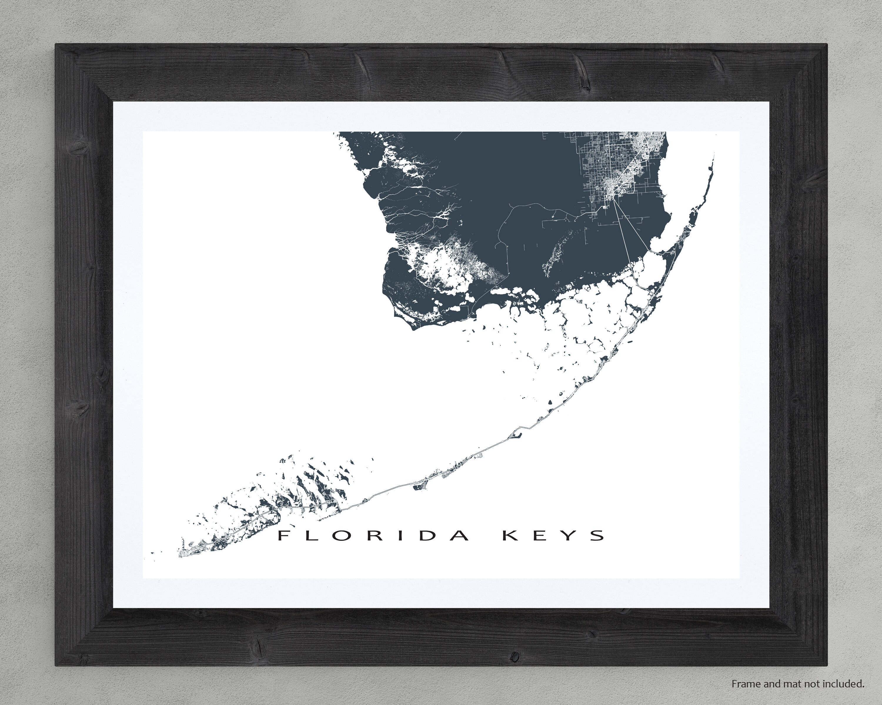Florida Keys Map Print Key West Map Poster Key Largo - Etsy