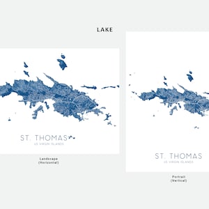 St Thomas Map Print and St Thomas USVI Map Poster for St Thomas US ...