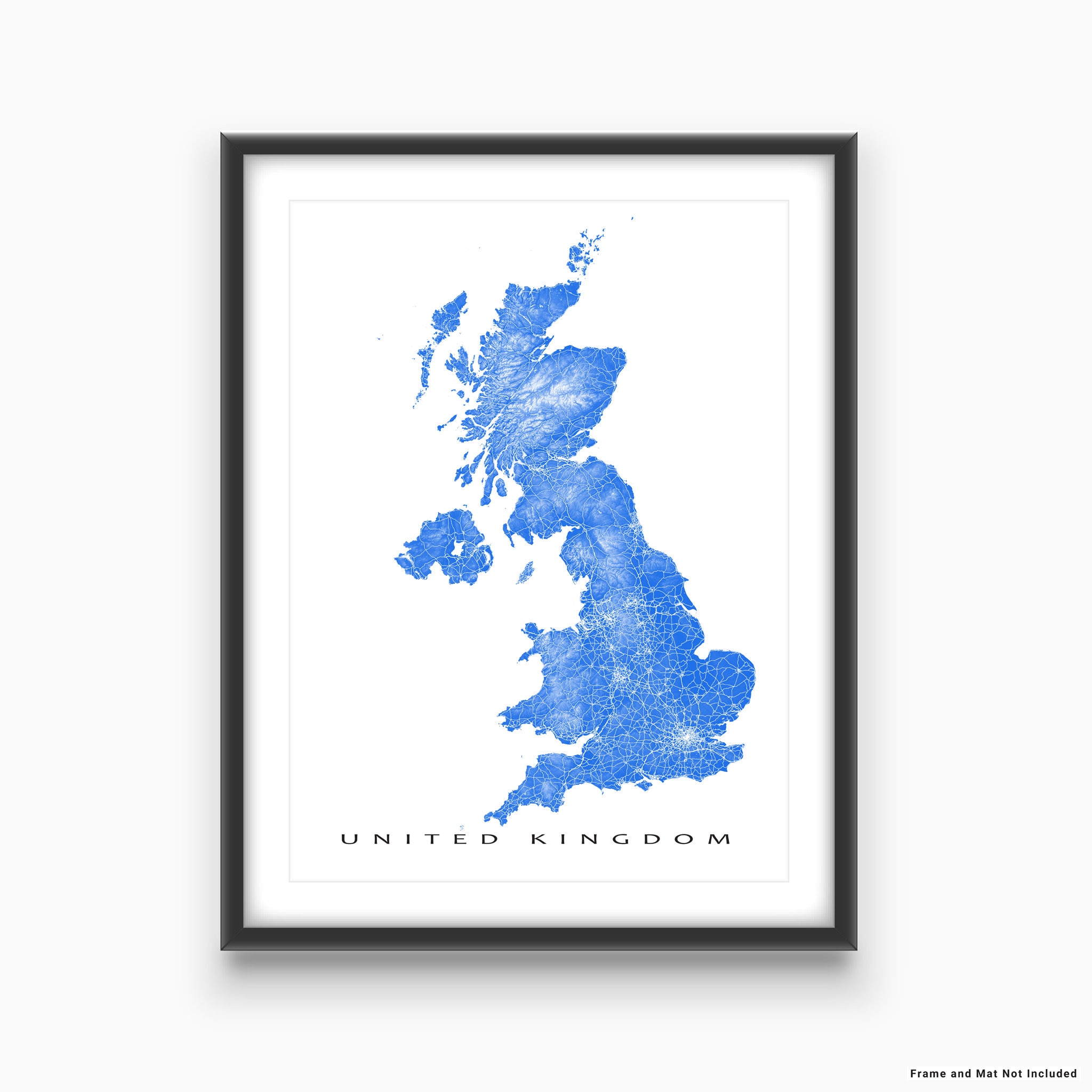 United Kingdom Poster and UK Map Print for British Isles Map | Etsy
