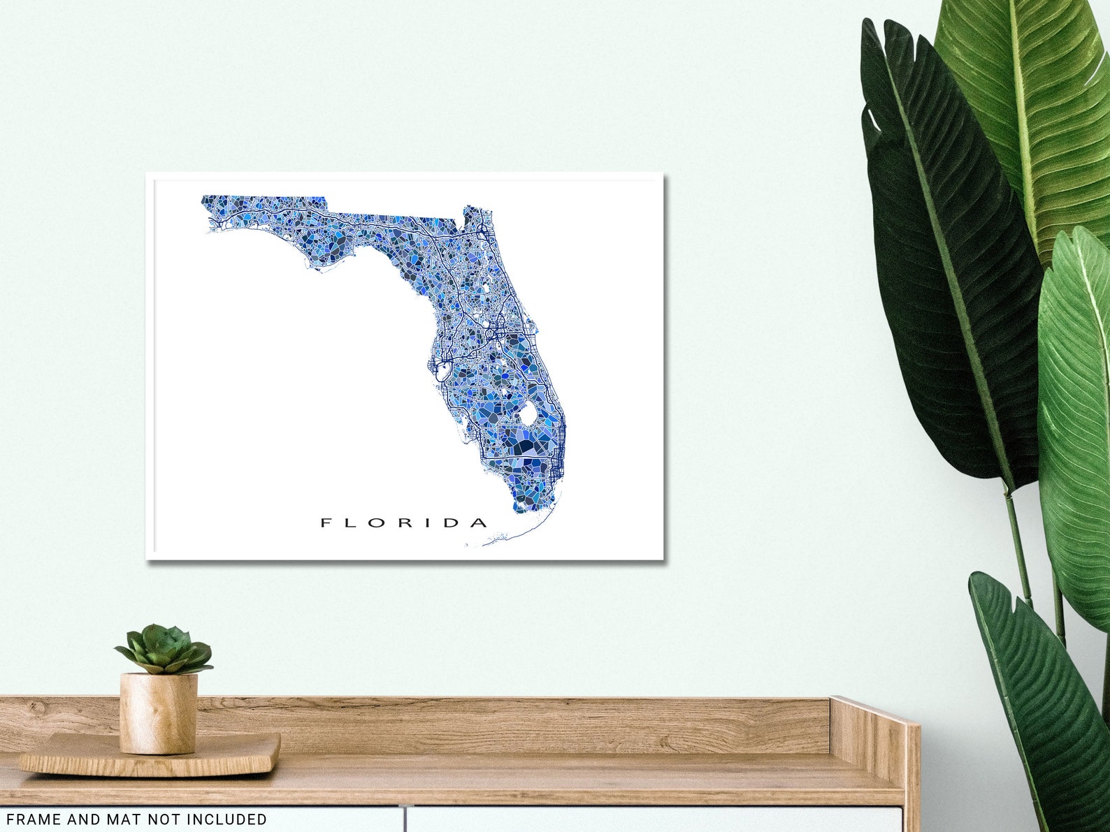 Florida Map Print, Florida State Wall Art, Map of Florida Art, FL Wall ...