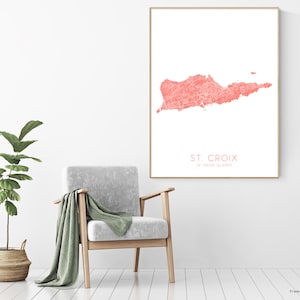 St Croix Map Print and St Croix USVI Map Poster for St Croix US Virgin ...