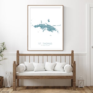 St Thomas Map Print and St Thomas USVI Map Poster for St Thomas US ...