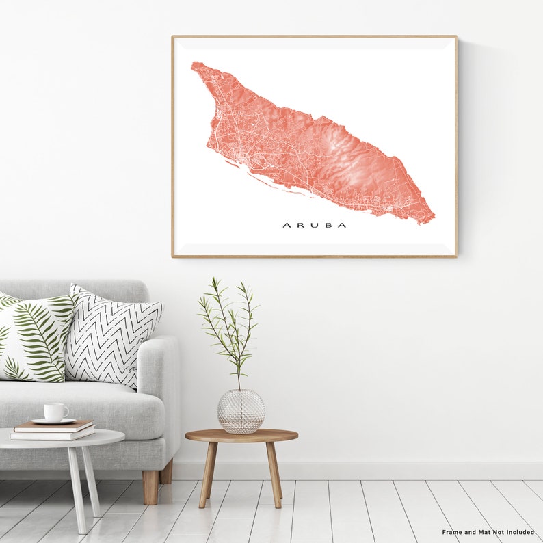 Aruba Map Print Map Art Poster Caribbean Island Maps | Etsy
