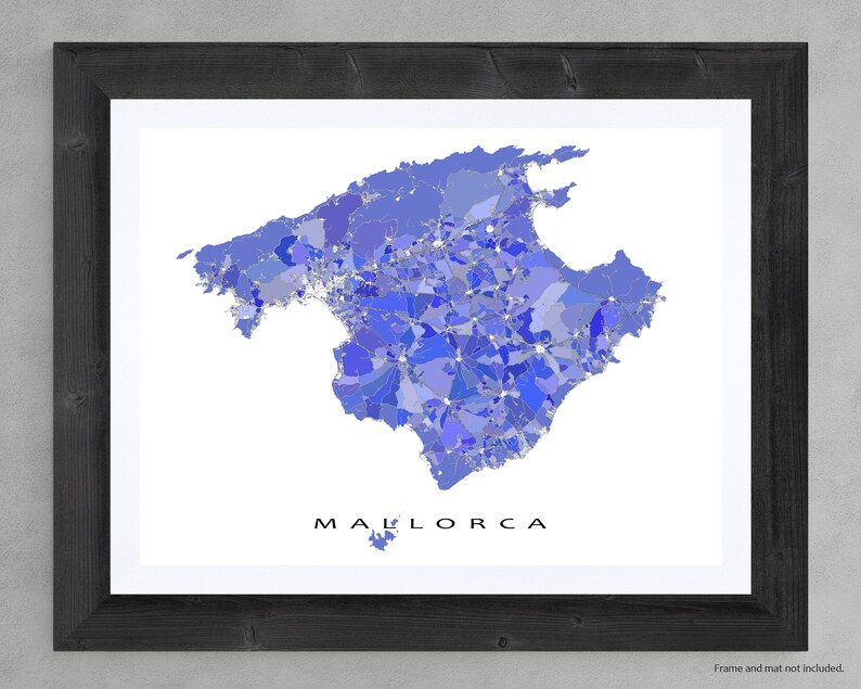 Mallorca Map Print Mallorca Spain Map Art Prints Geometric - Etsy