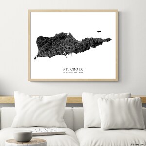 St Croix Map of St Croix USVI Wall Art Print, Saint Croix US Virgin ...