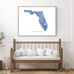Florida Map Print, Florida State Wall Art, Map of Florida Art, FL Wall ...