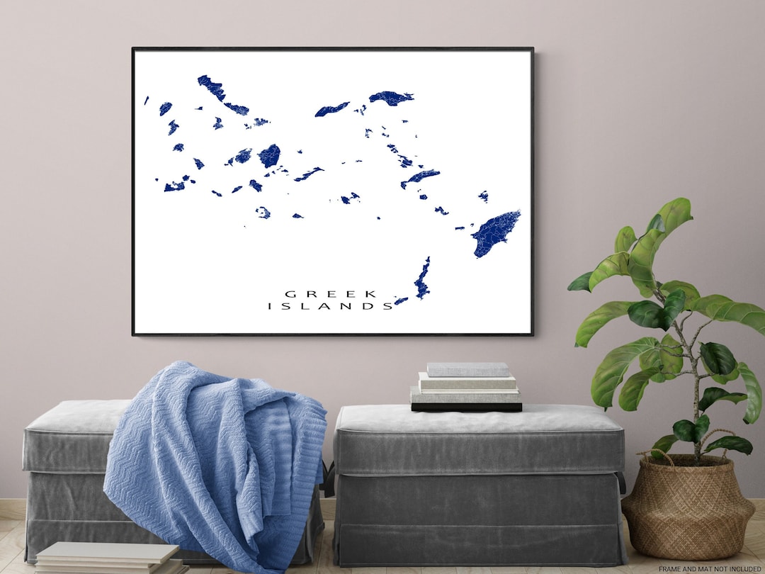Greek Islands Map Poster and Greece Islands Art Prints for Greek ...