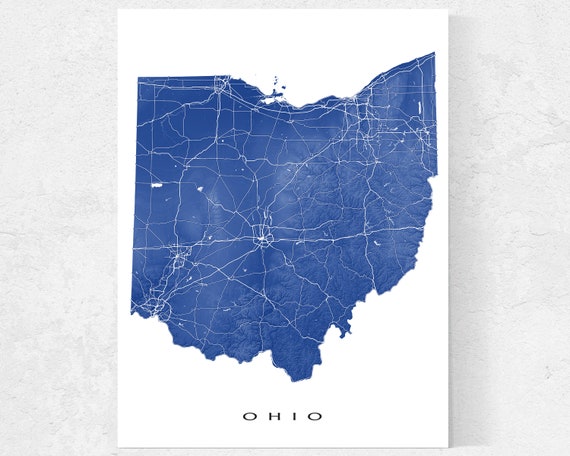 Ohio Map Art Poster and Ohio Art Prints Ohio Wall Art Print | Etsy