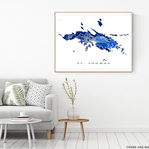 St. Thomas Map of St Thomas USVI Maps, Geometric Blue St. Thomas Virgin ...