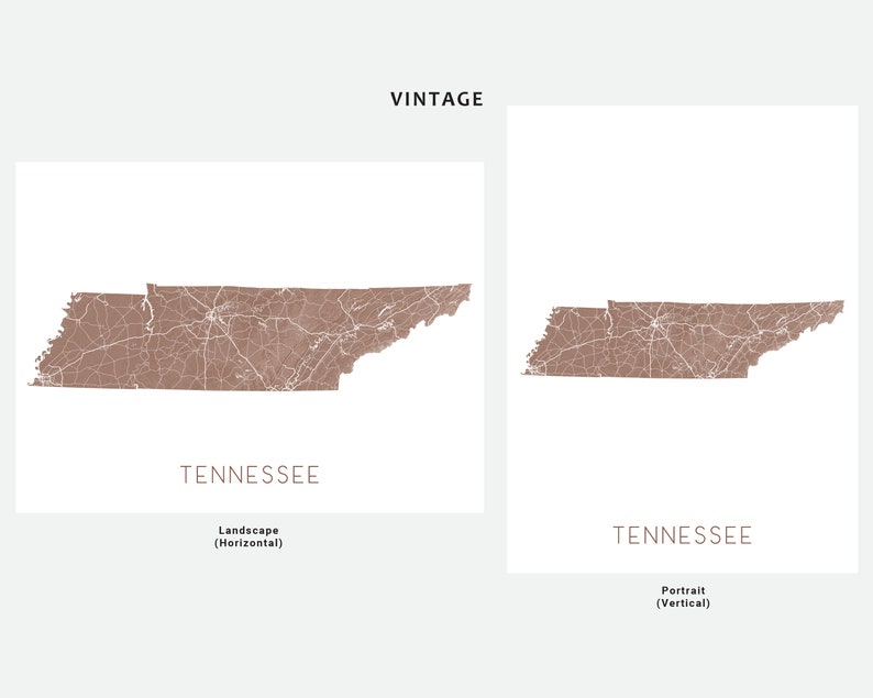 Tennessee Map Poster and Landscape Tennessee Art Print for TN | Etsy