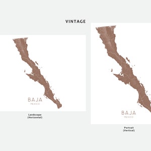 Baja California Map of Baja Map Print, Topographic Baja Mexico Art ...