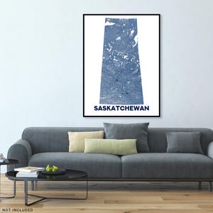 Saskatchewan Canada Map Wall Art Print Poster With Landscape ...