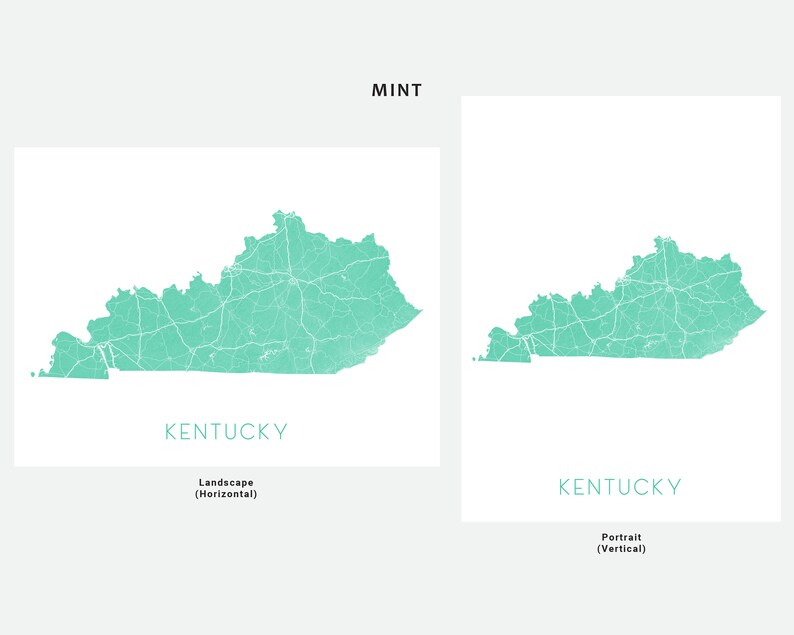 Kentucky Decor and Kentucky Wall Art for Kentucky Map Poster | Etsy