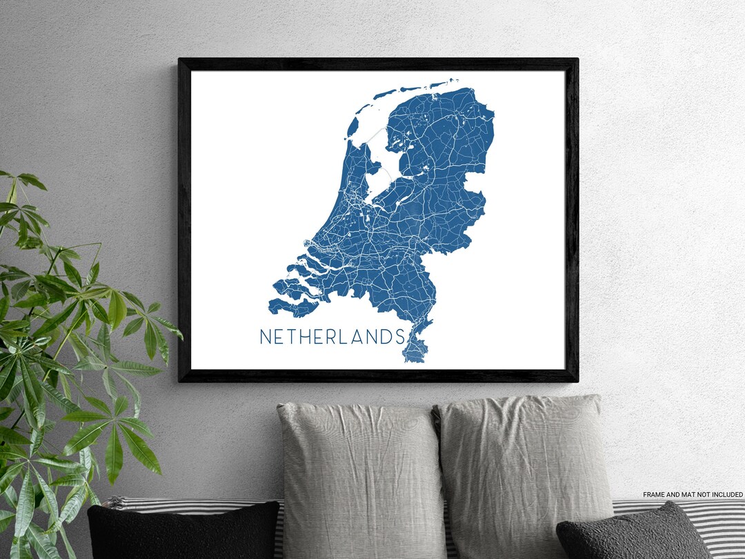 Netherlands Map Print Poster, the Netherlands Wall Art Prints, 3D ...