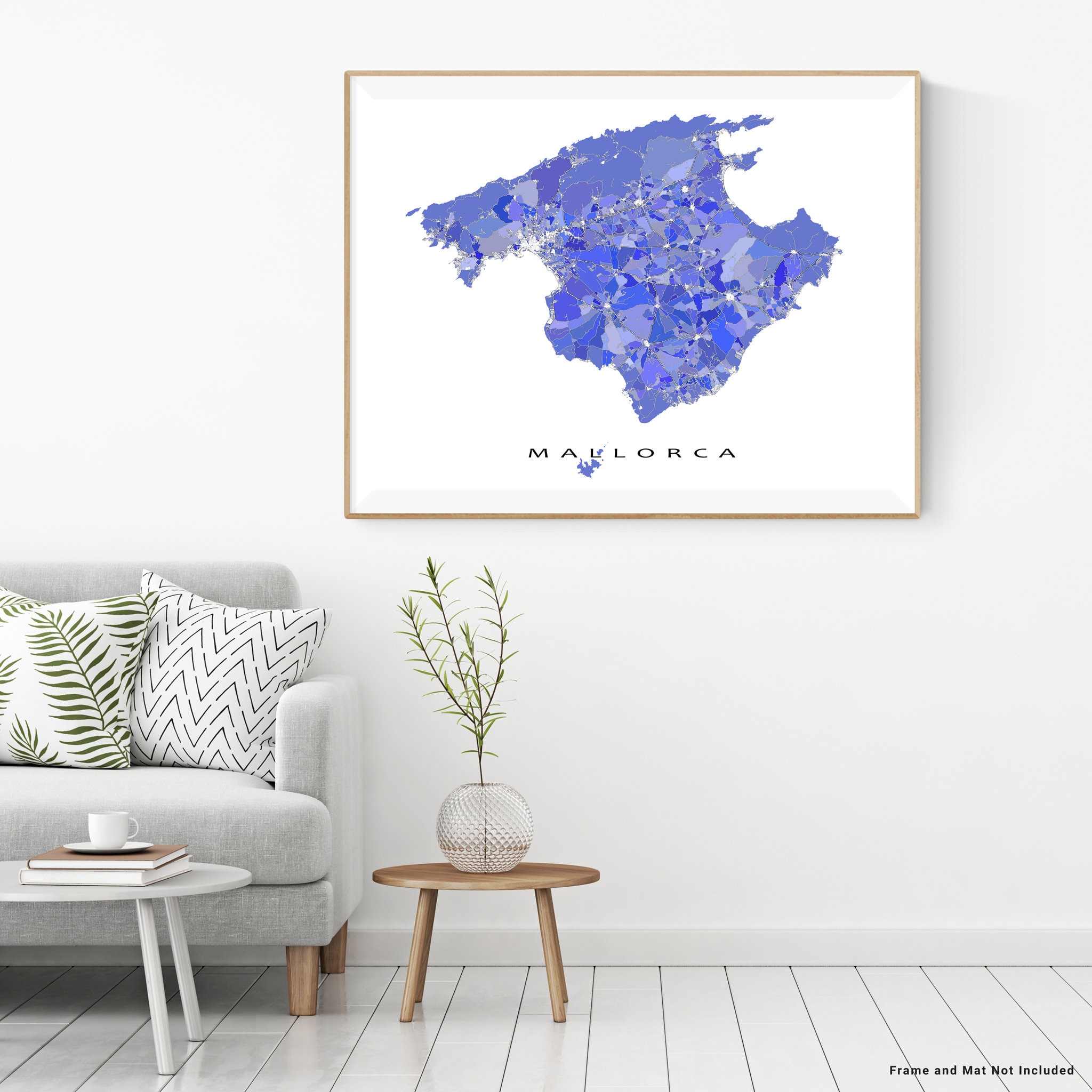 Mallorca Map Print Mallorca Spain Map Art Prints Geometric | Etsy