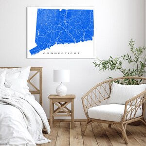 Connecticut Map and Connecticut Art Print for Connecticut State Maps ...