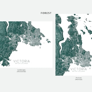 Victoria BC Map of Victoria Canada With 3D Topographic Landscape ...