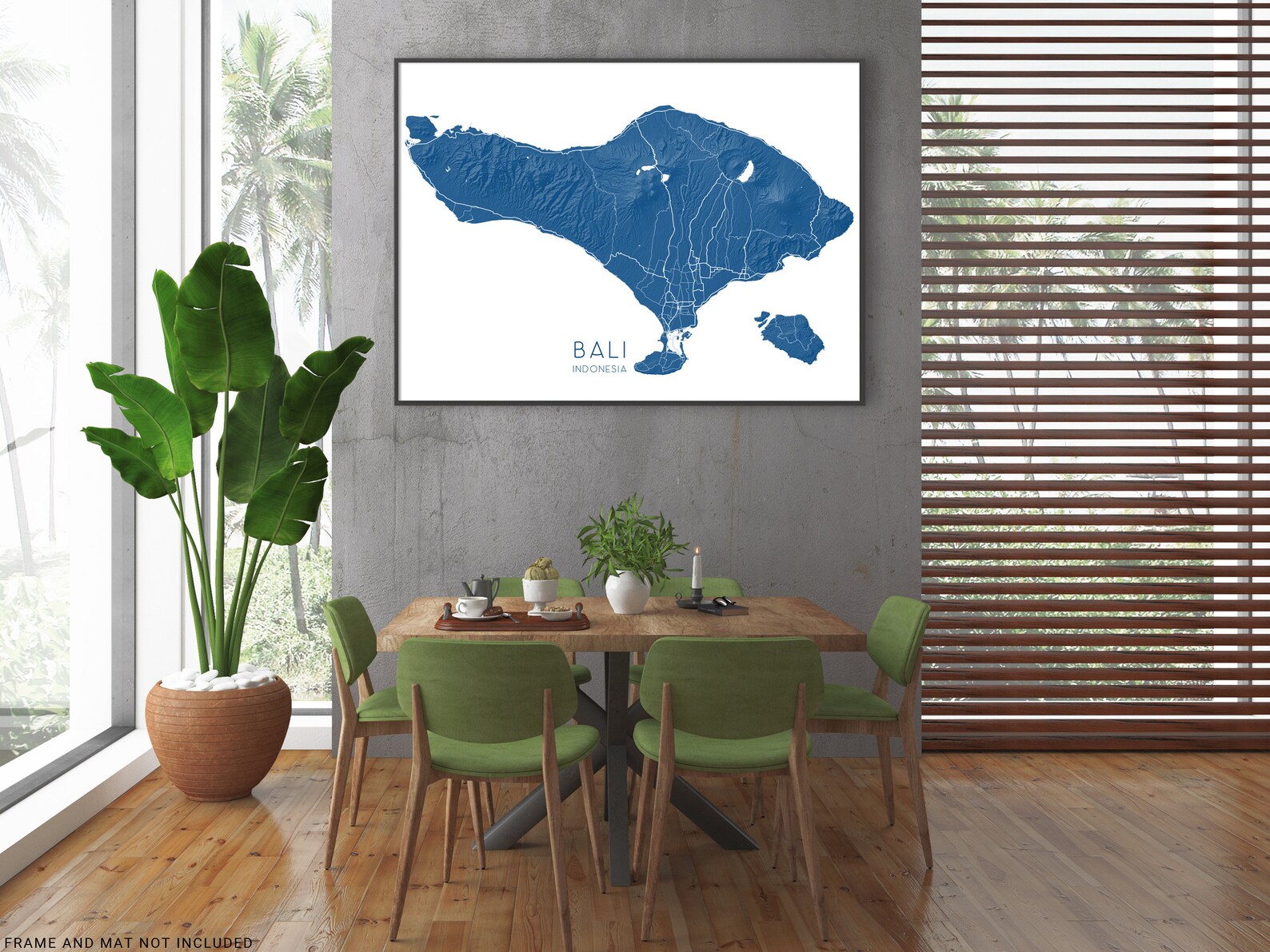 Bali Map Print Poster, 3D Topographic Landscape Bali Maps Indonesia ...