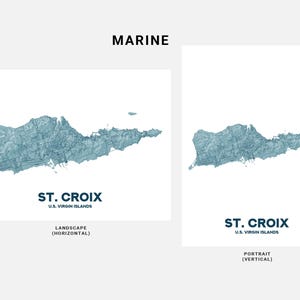 St Croix Map of Saint Croix US Virgin Islands Poster Print, Topographic ...