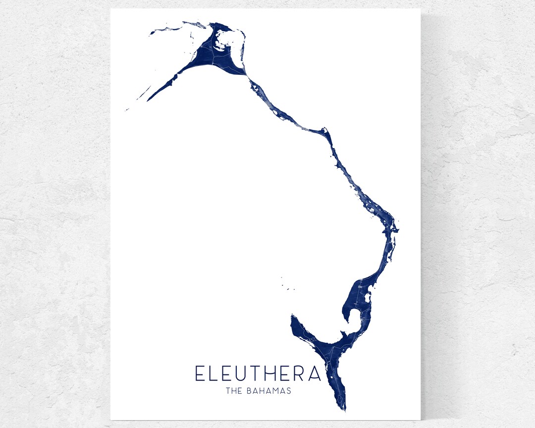 Eleuthera Bahamas Map Print and Eleuthera the Bahamas Art Prints for ...