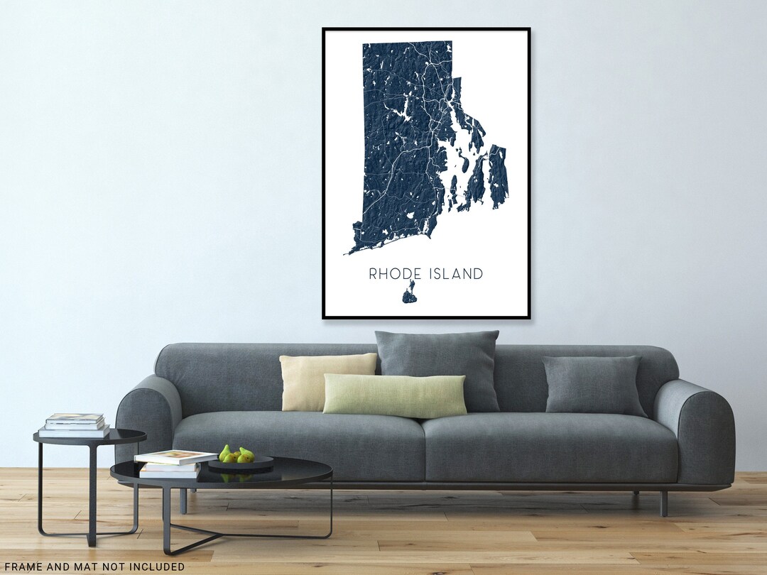 Rhode Island Map of Rhode Island Poster Print, Personalized 3D ...