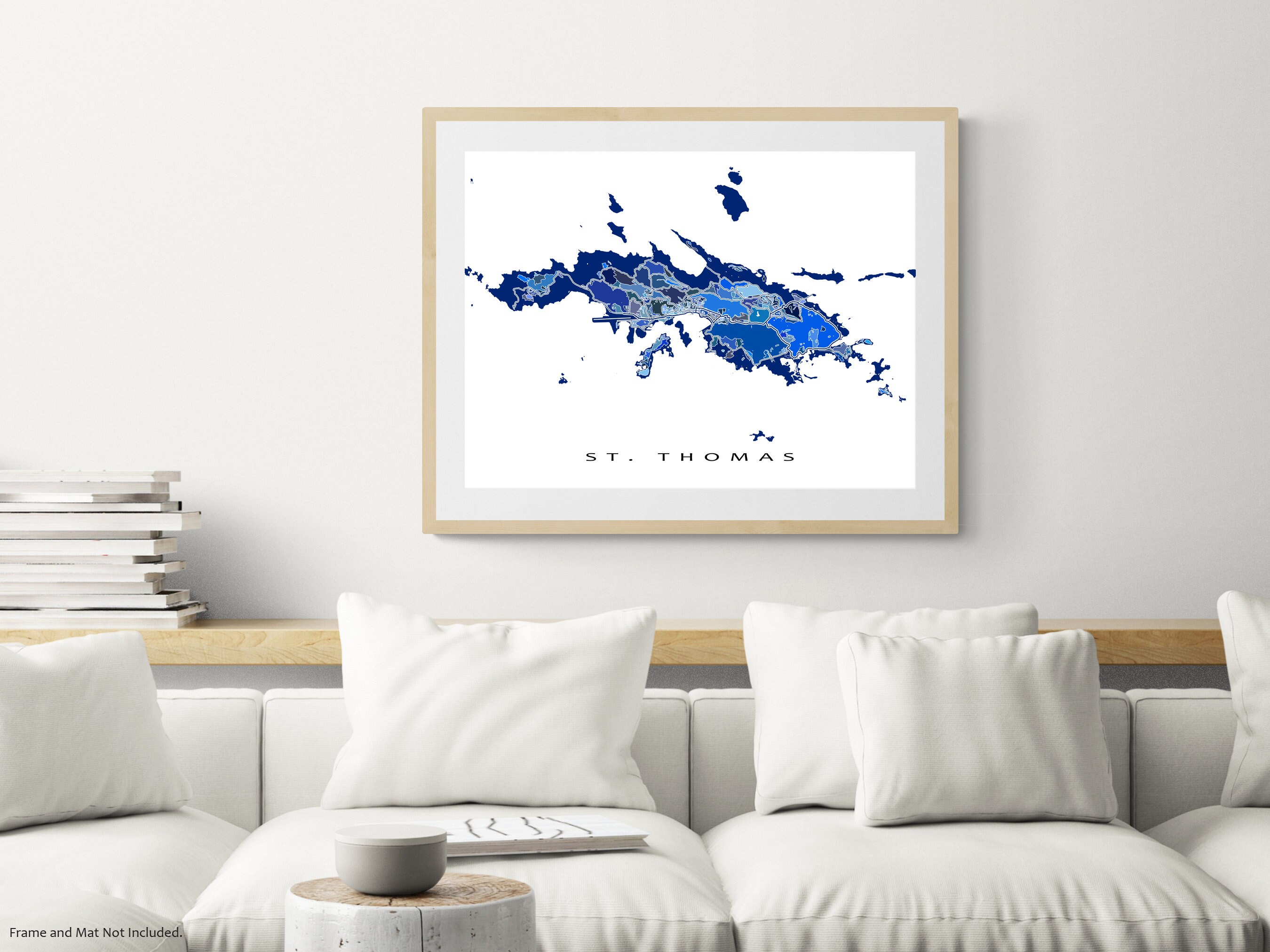 St. Thomas Map of St Thomas USVI Maps Geometric Blue St. | Etsy