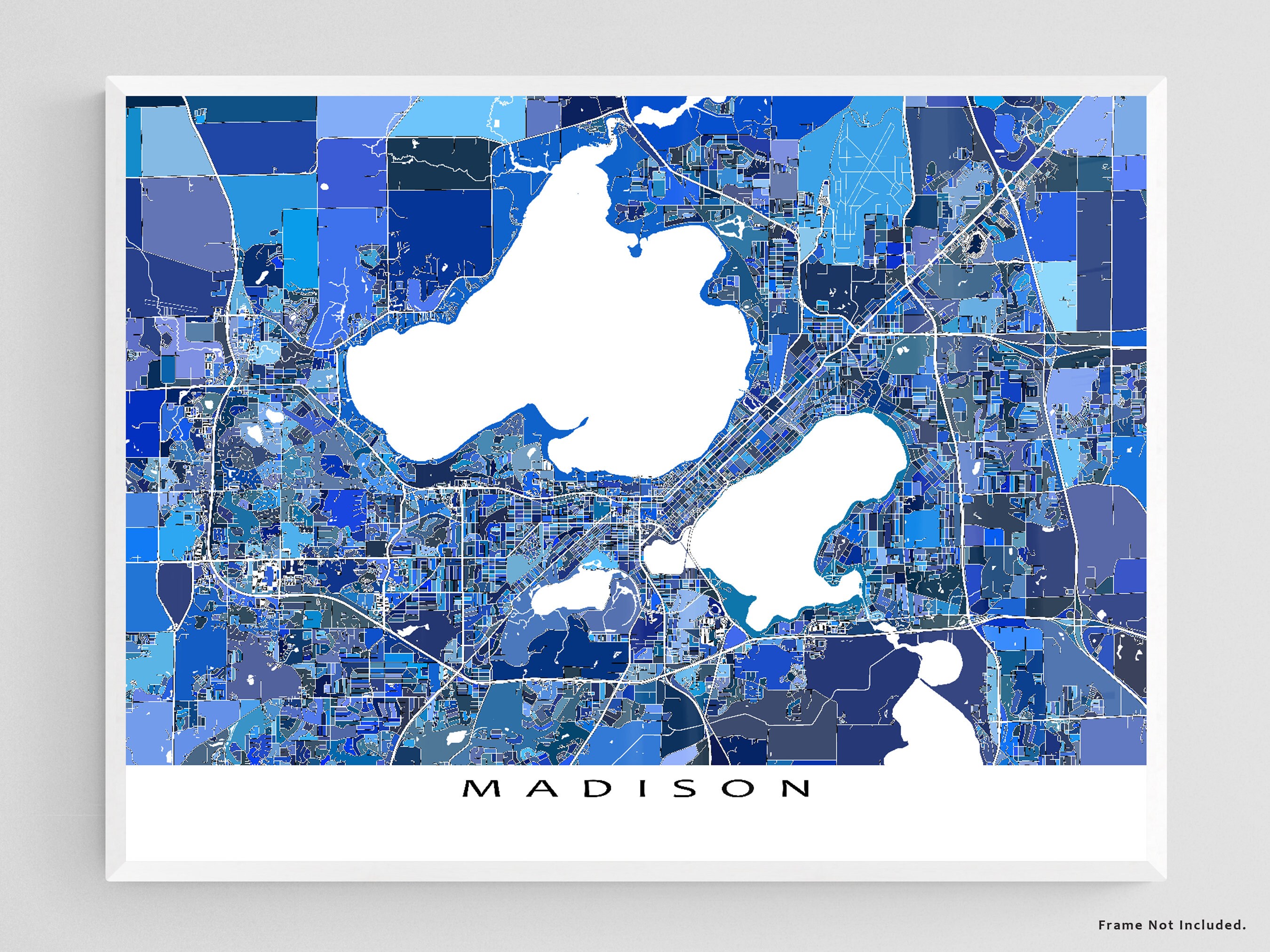 Madison WI Map Poster Map of Madison Art Print for Blue - Etsy Canada
