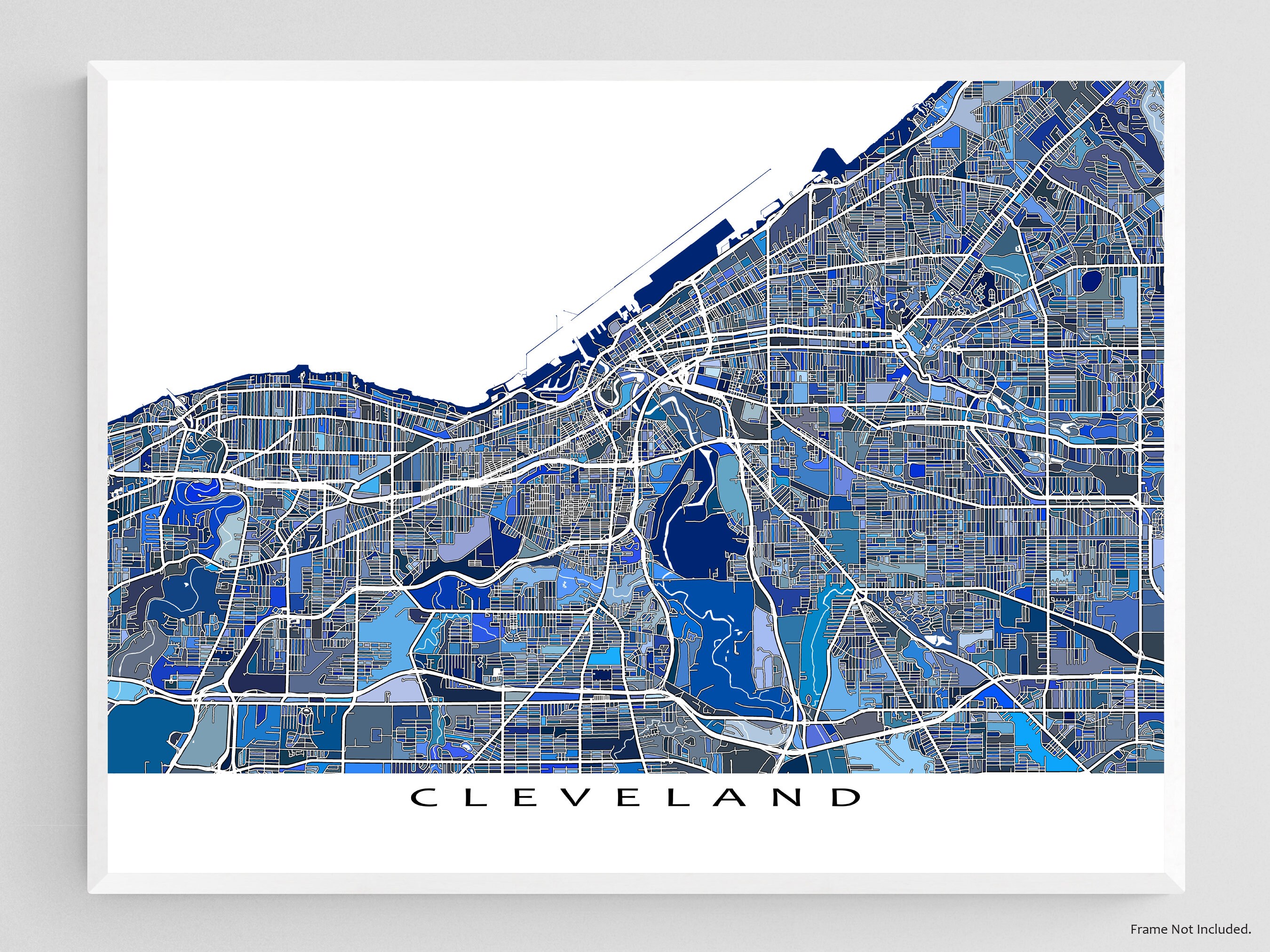 Cleveland Map Art Cleveland City Map Poster Map of Cleveland - Etsy