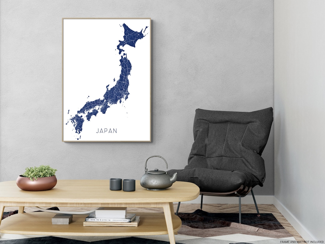 Japan Map Poster, Map of Japan Print, Japan Decor for Home Wall Art ...
