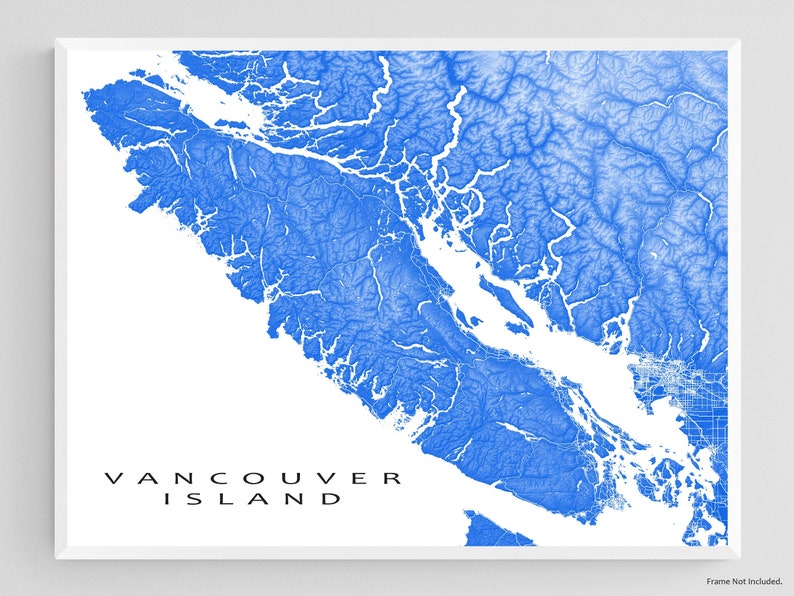 Vancouver Island Map of Southwest BC 3D Topographic Vancouver - Etsy